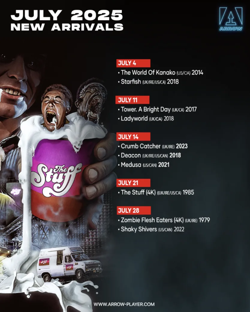 ARROW Player's July 2025 Lineup: 4K Horrors, Slasher Deep Cuts & Summer ...